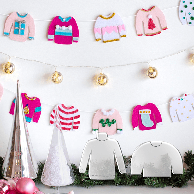 Sweater Ornament Garland Templates Set -With Instructions
