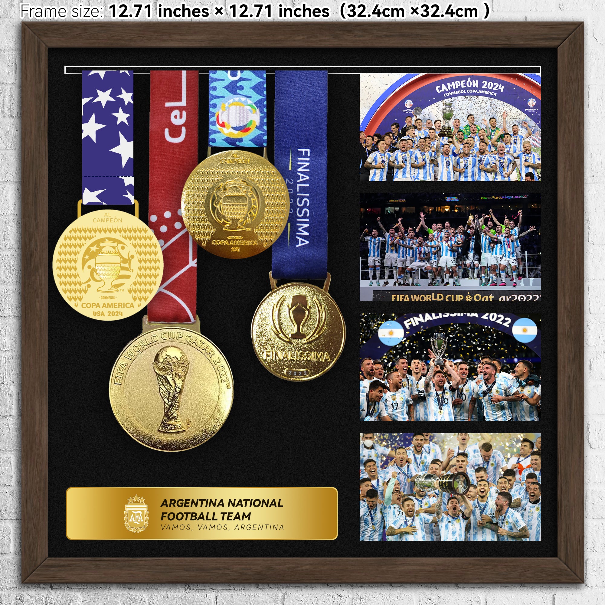 4 Medals Argentina National Team Championship Gold Medal Photo Frame