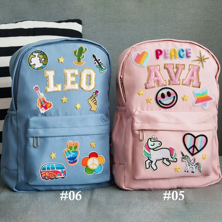 Gift for Kids Personalized Kids Back to School Backpack with Patches Sets