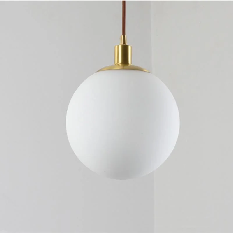 Nordic Loft Brass Single-head Glass Ball Pendant Lamps E27 LED Hanging ...