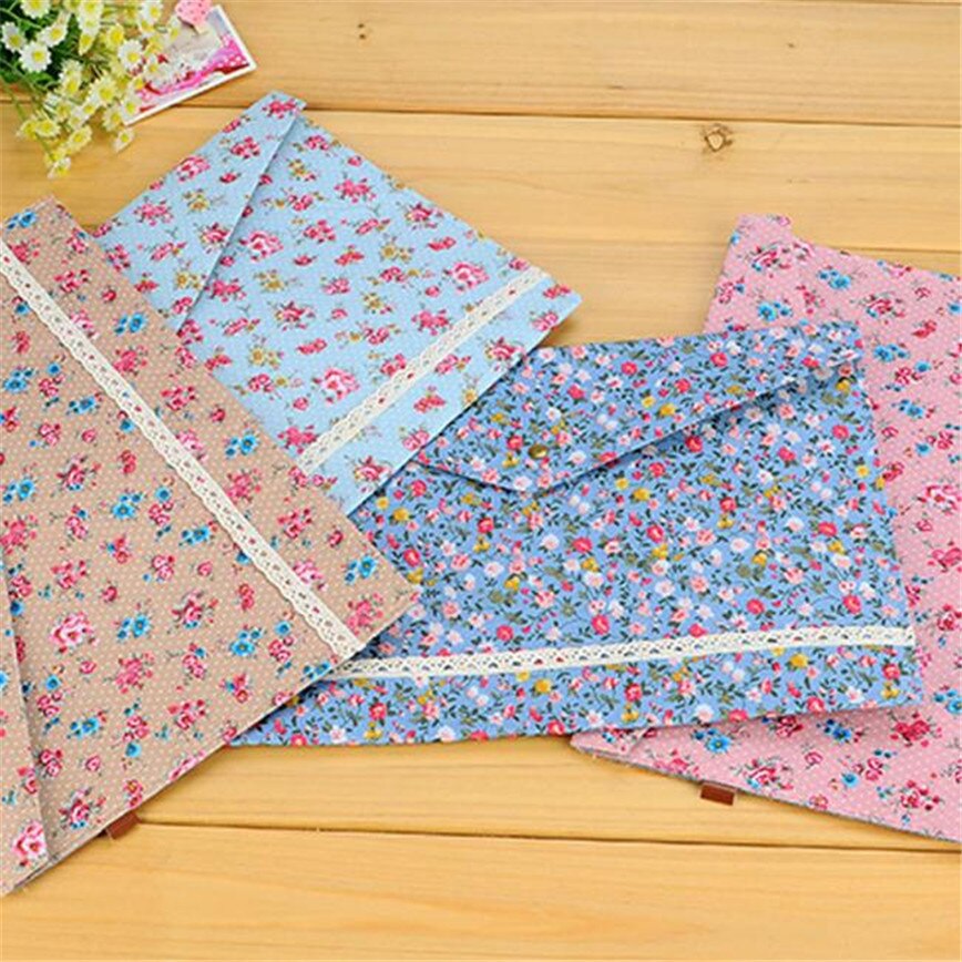 Floral A4 File Folder Document Bag Pouch Brief Case Office Book Holder ...