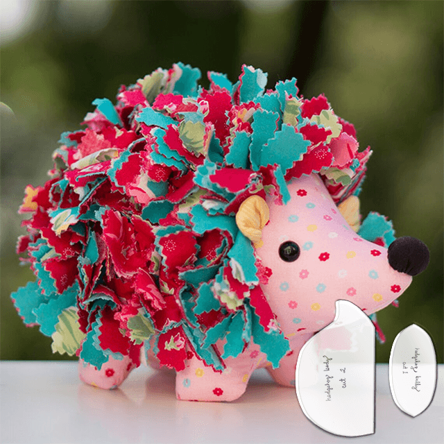 Fabric Ruffle Hedgehog Toy Template-With Instruction