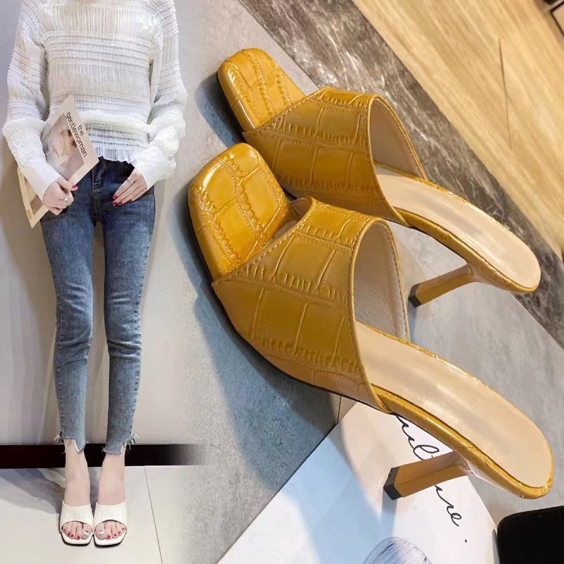 Yyvonne Summer Style One-Word Diamond French Sandals And Slippers Women ...