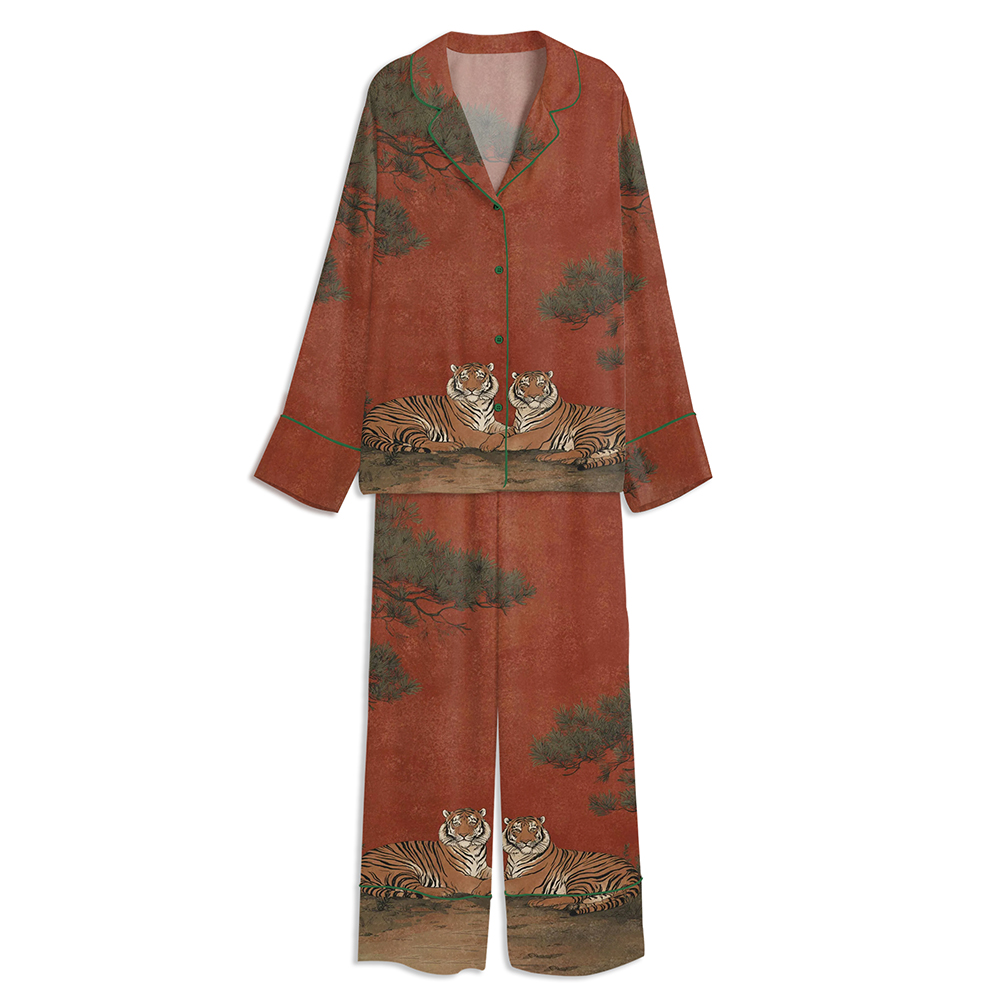 Tokyover Japanese Tiger Vintage Wildlife Unisex Long Sleeve Satin ...