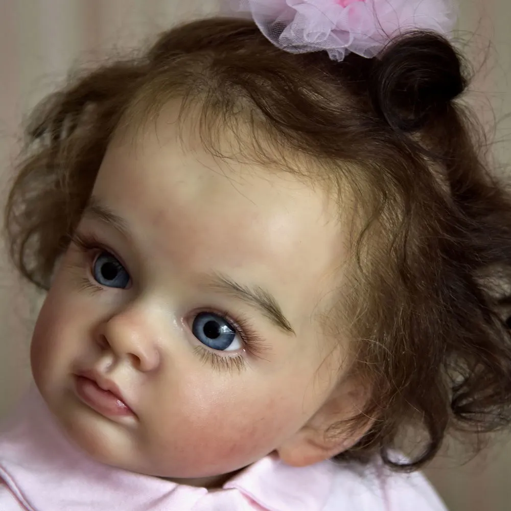20" Lifelike Handmade Cloth Body Reborn Awake Girl Doll Named Rish ...