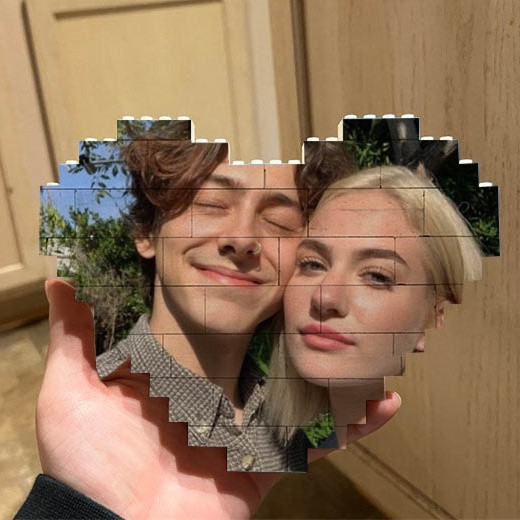 Customized Buildable Valentine's Day Love Blocks Photo