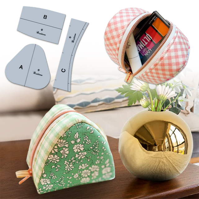 DIY Triangular pouch Pattern Template With Instructions