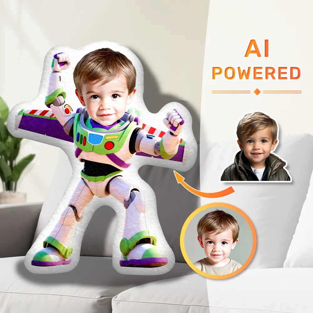 Custom Pillow Personalized AI-Powered 3D Space Ranger Face Body Pillow ...