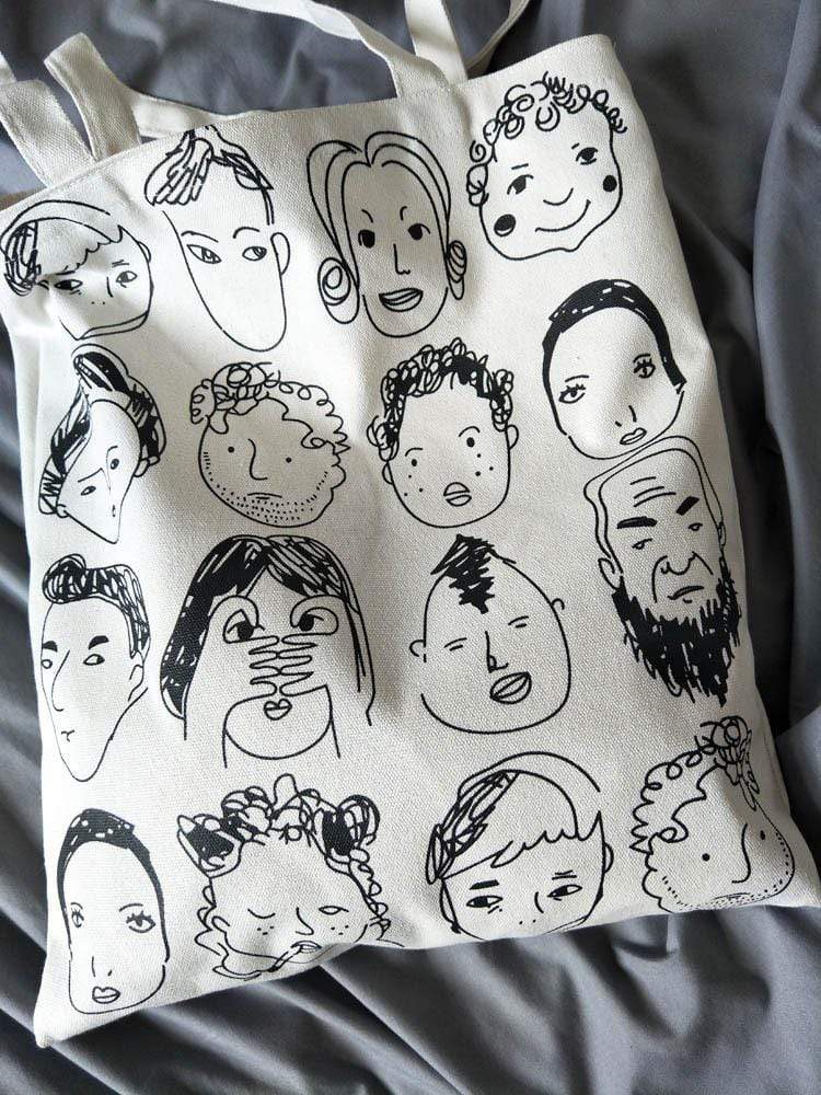 FACES FACES FACES TOTE BAG