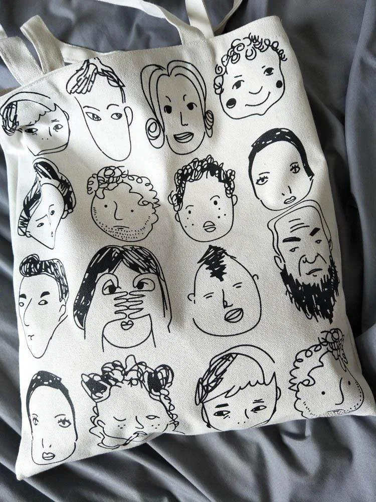 FACES FACES FACES TOTE BAG