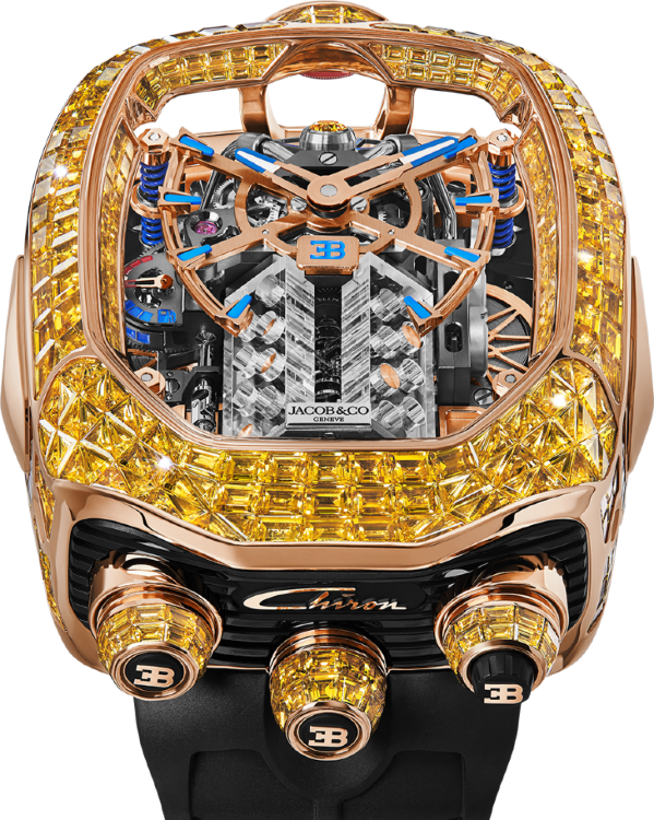 Jacob & Co Bugatti Chiron Tourbillon Baguette Yellow Sapphires BU800.40 ...