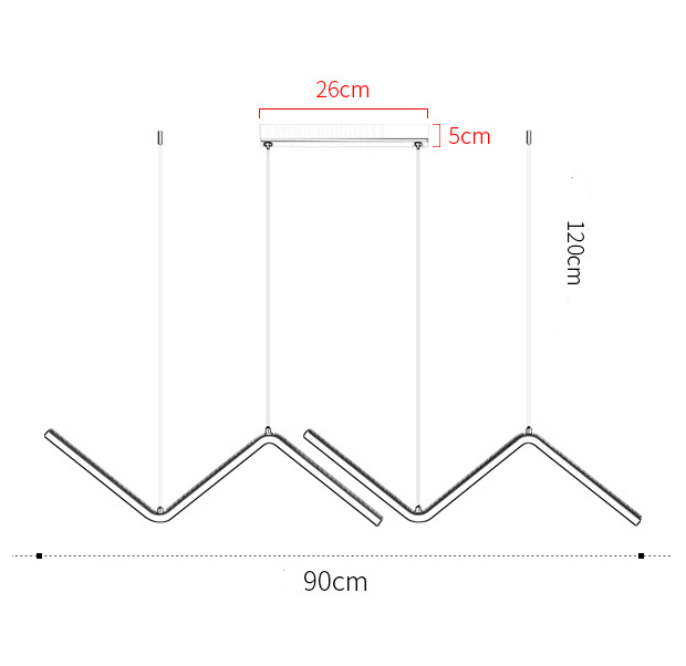 Nordic Minimalist Line Lamp Restaurant Chandelier Modern Simple ...