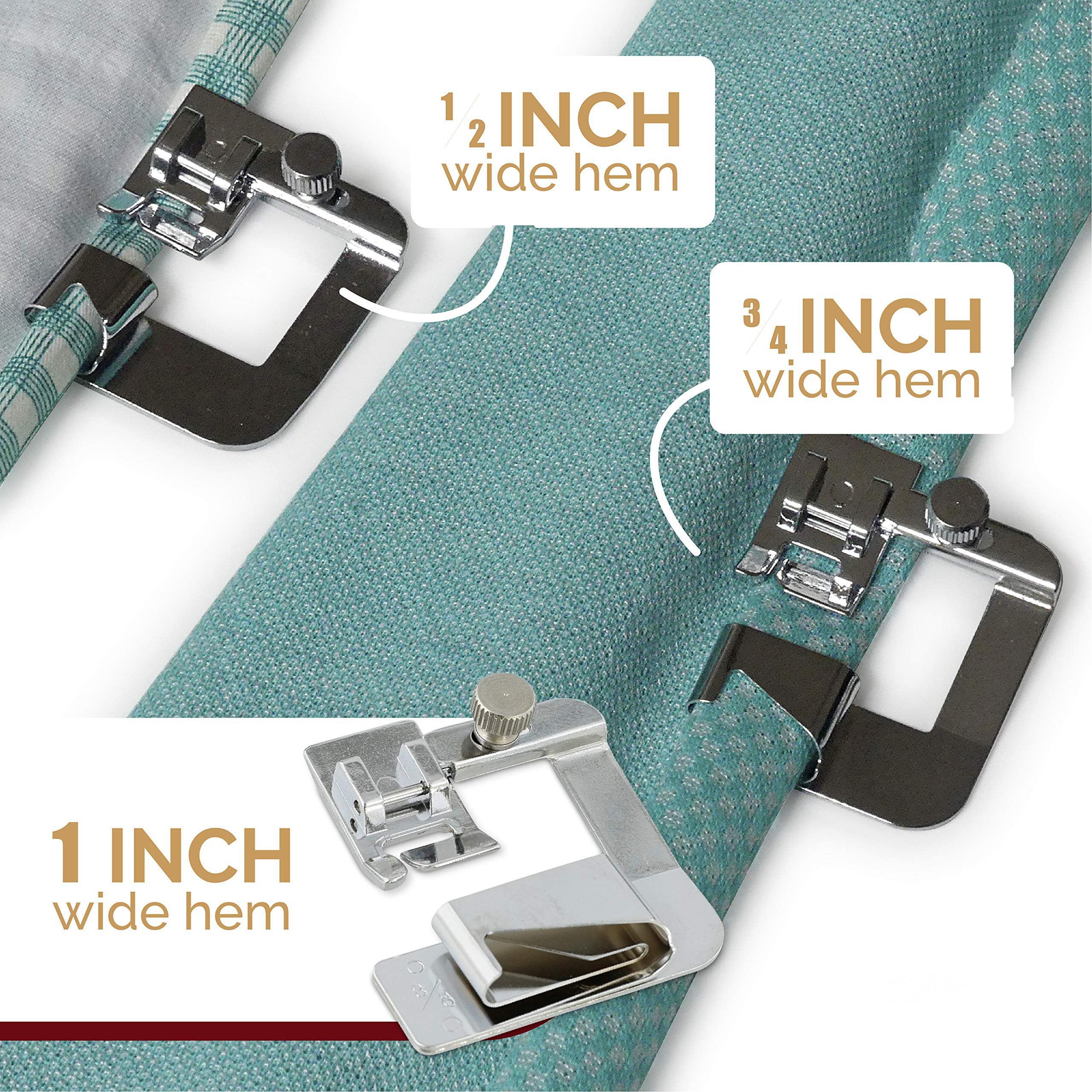 3Pcs Wide Rolled Hem Foot Set