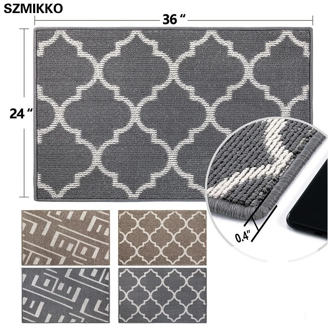SZMIKKO Carpeting Grey Indoor Rectangular Rug 30" x 44"