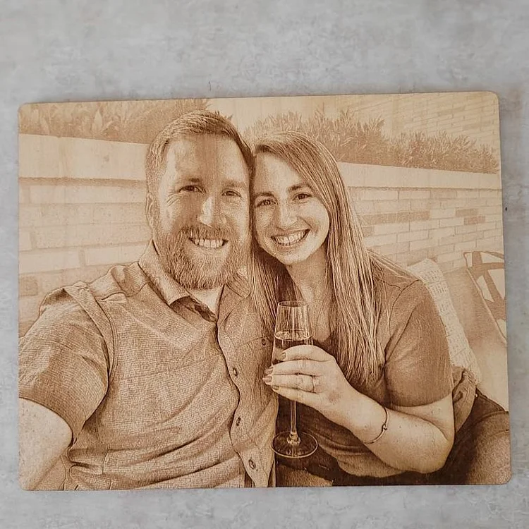 Custom Laser Engraved Wood Photo