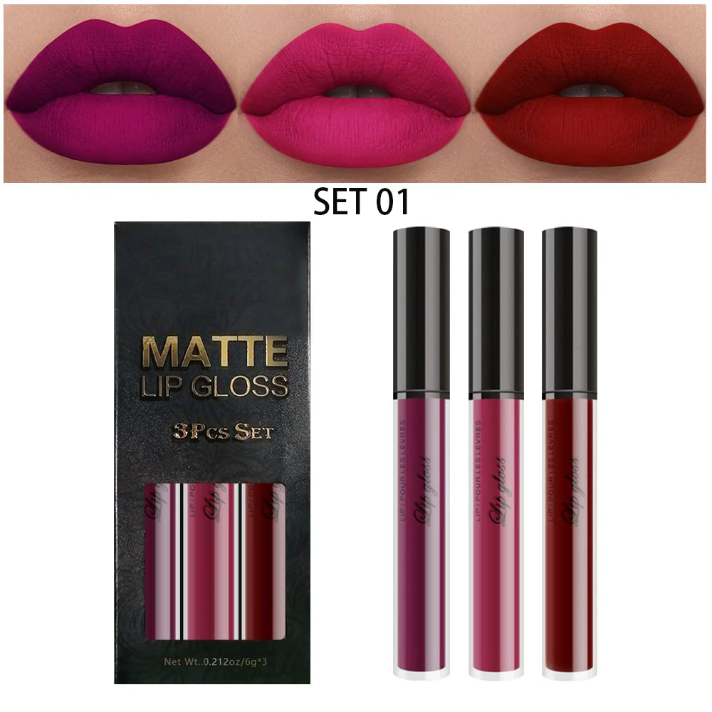 3Pcs Matte Liquid Lipstick Sets