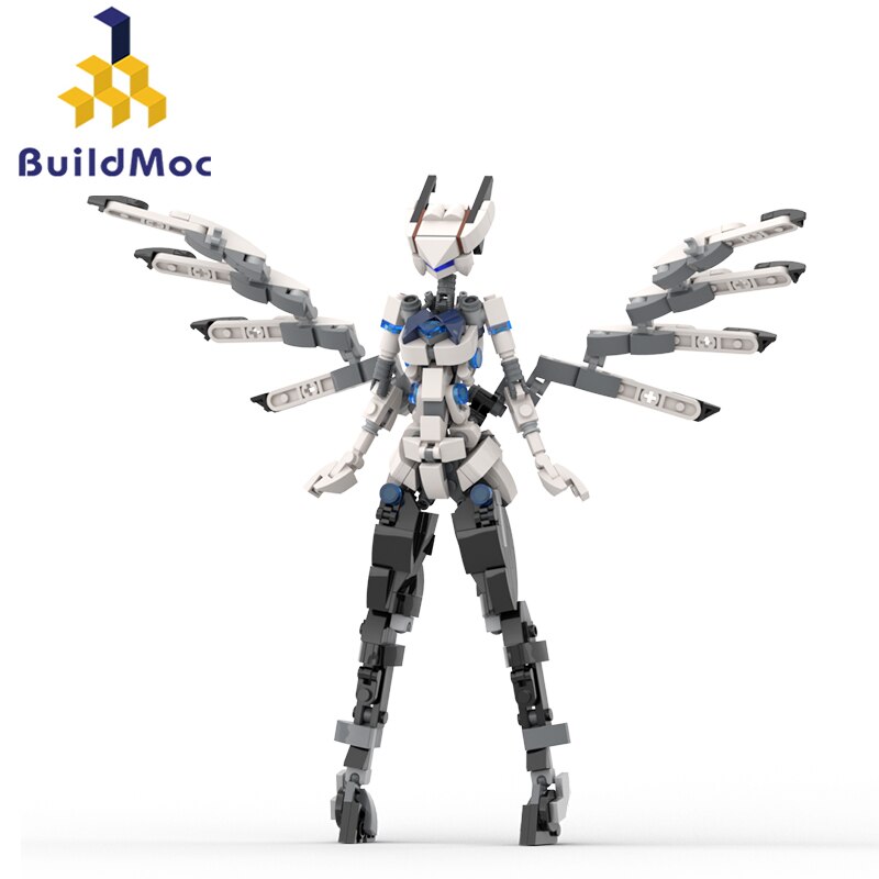 Wing Bunny Girl Mecha Figures BuildMoc Angel Rabbit Female Birdy Robot