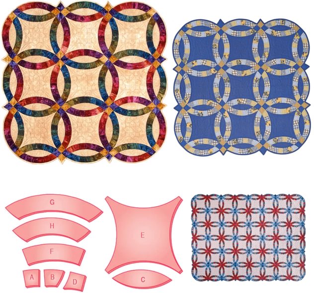 Double Wedding Ring Book & Template Set(8PCS) + Manual