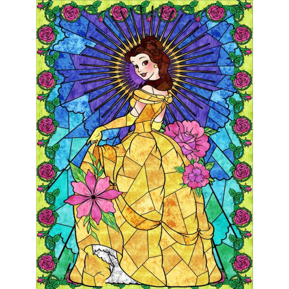 Princess Belle (velvet cloth) AB drill full round/square diamond painting