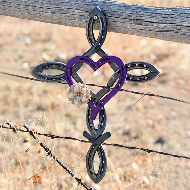 🔥Natural Horseshoe Cross With Heart