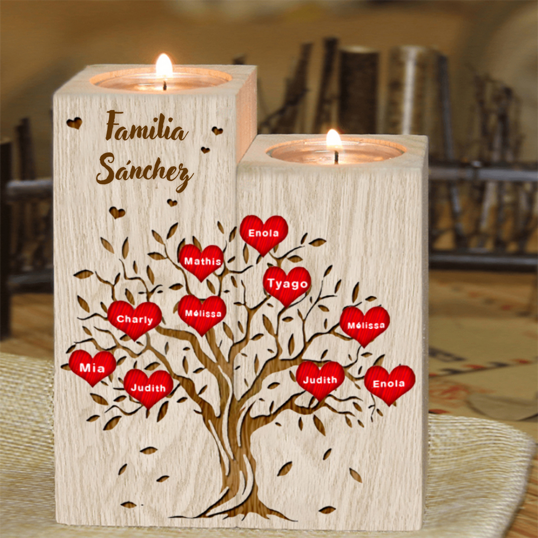 A Familia - Candelero de madera sin vela Árbol de la Vida Árbol ...