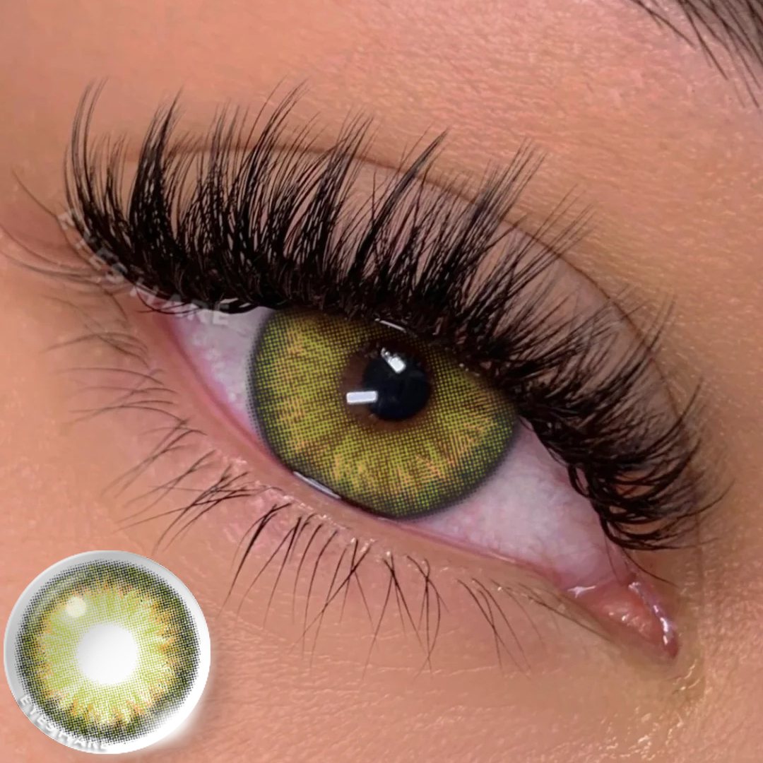 EYESHARE Colored Contacts Lenses MIKI-GREEN Eeys Ccontat Lnes 14.2MM ...