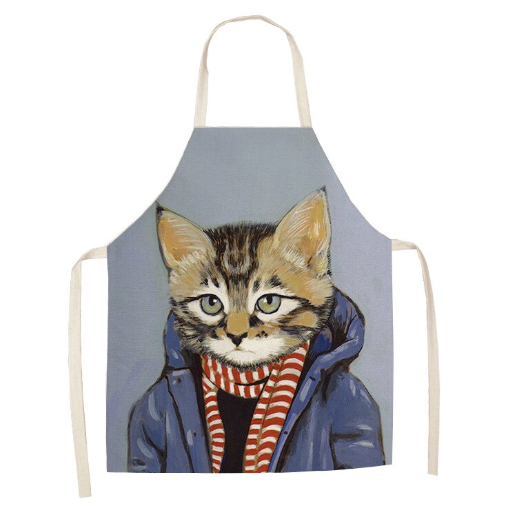 Linen Kitchen Apron - Cat