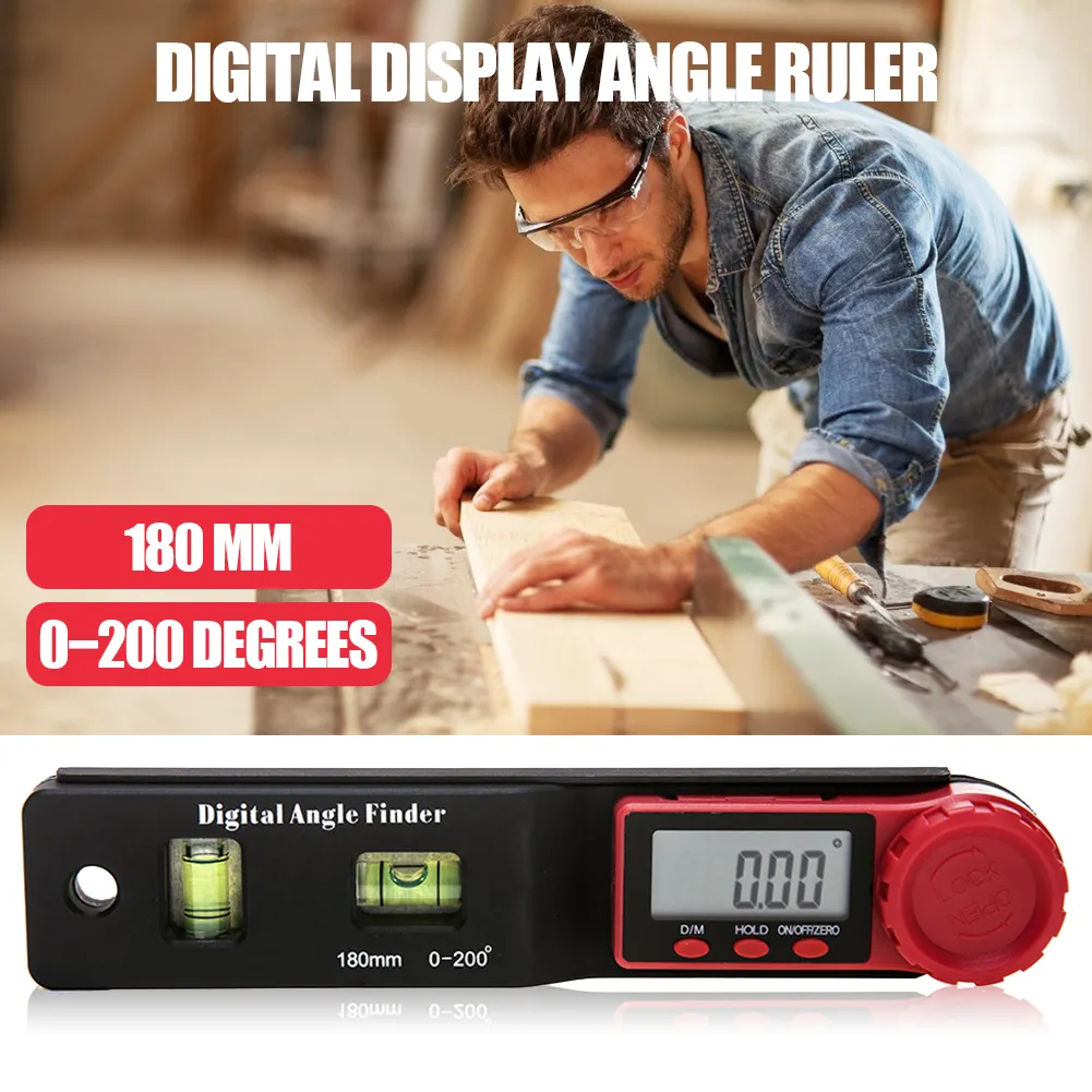 180mm Digital Protractor Angle Finder Inclinometer Electronic Level ...