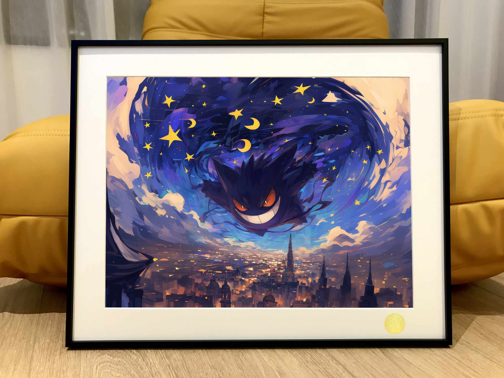 Starry Sky Gengar Wall Art: Capture the Night with Pokemon | AnimeArtHub