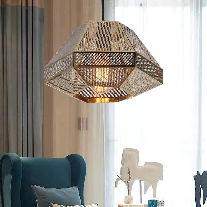 Post Modern Pendant Light Stainless Steel Diamond Shape Kitchen Hanging ...