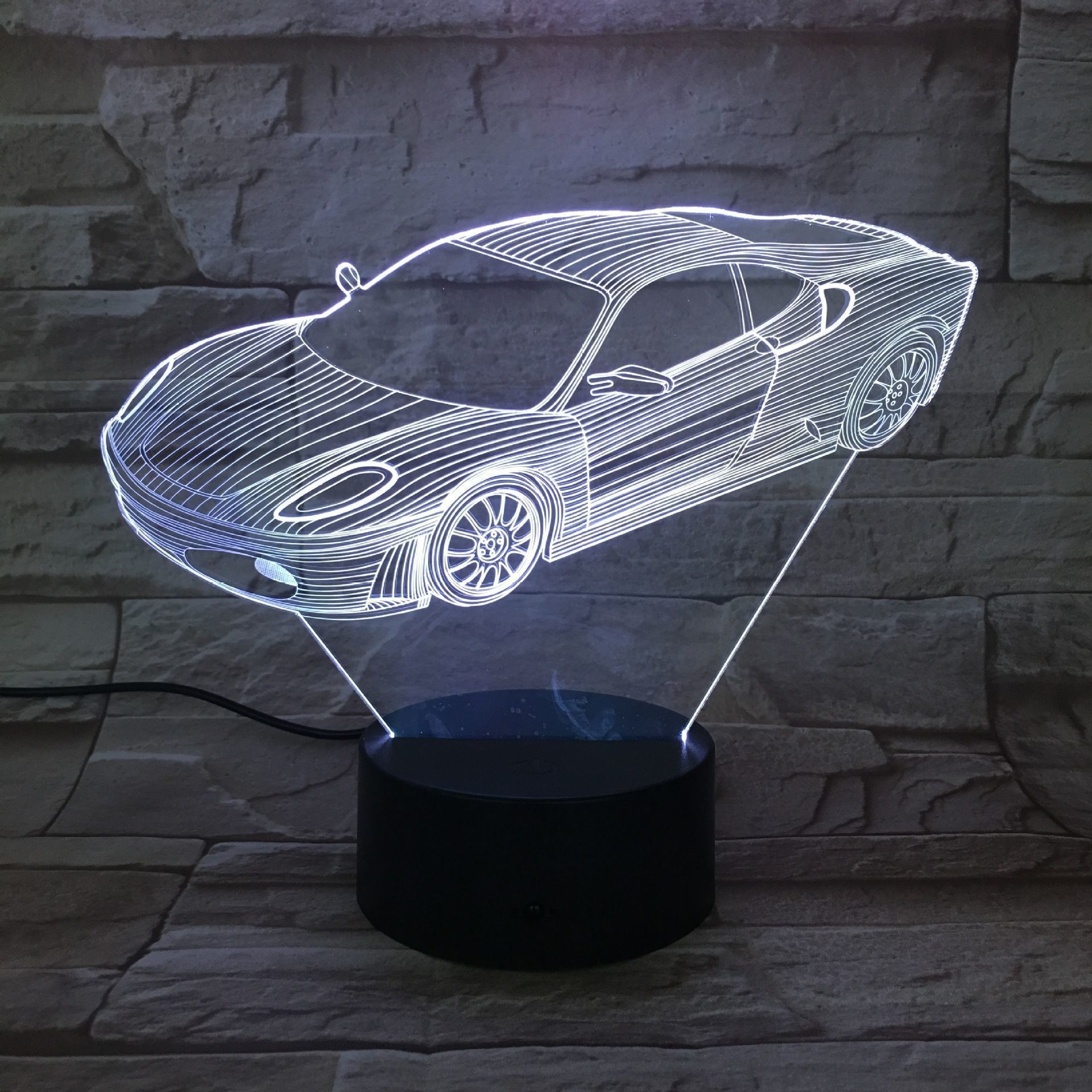 Creative 3D Sports Car Shape Night Lamp Remote Control Table Lamp Gift