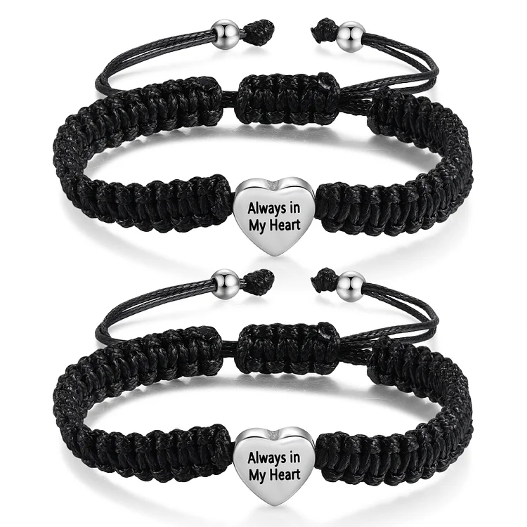 Jessemade FR 2PCS Bracelets de Corde avec 2 Textes Personnalisés pour ...