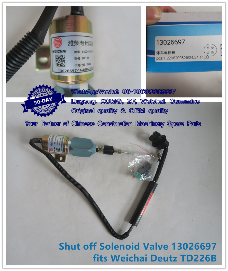 Weichai Deutz TD226B Engine New Genuine Shut off Solenoid Valve 13026697