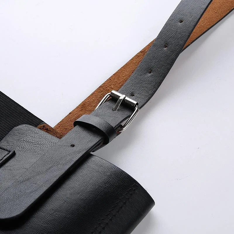ADJUSTABLE WAIST LEATHER STRAP VEST