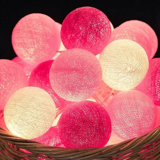 3M LED Cotton Ball Garland Lights String Christmas Xmas Outdoor Holiday ...