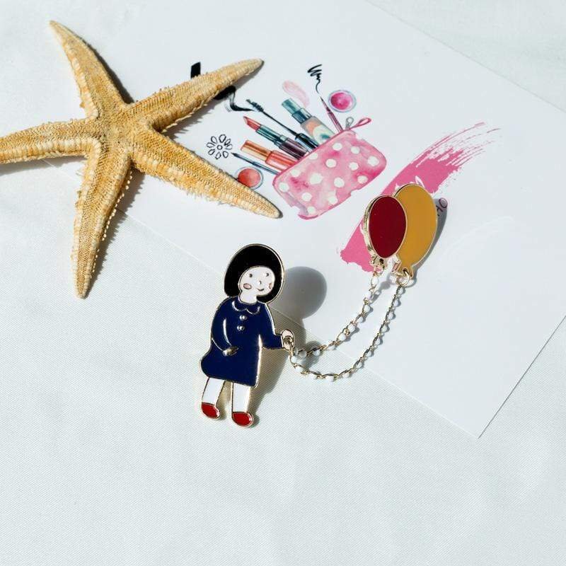 CARTOON LITTLE GIRL PINS (SET/3PCS)