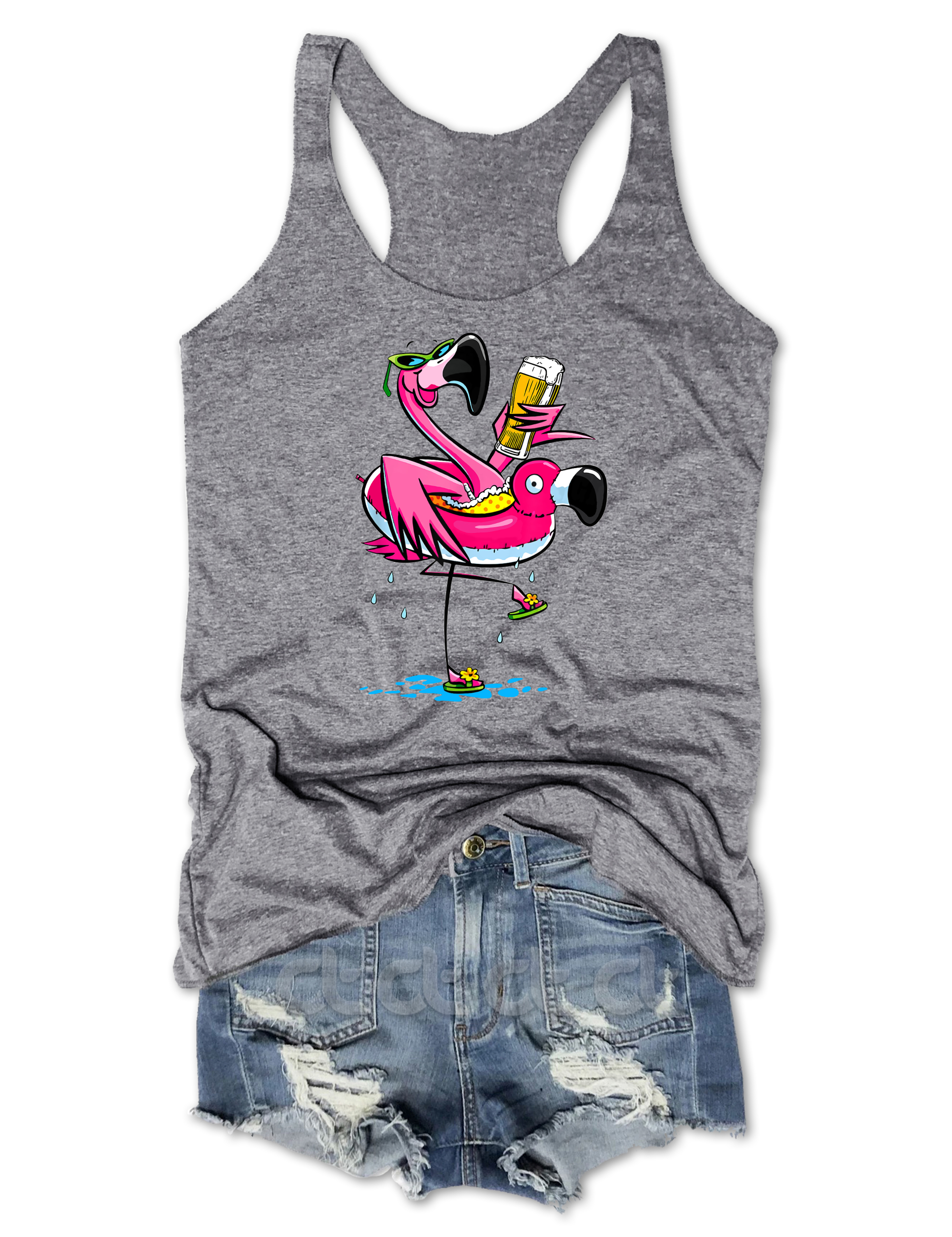 Flamingo Drinking Cocktail Tank