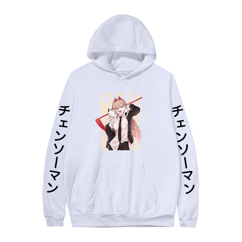 Chainsaw Man Anime Power Graphic Pullovers Hoodie Men Loose Hip Hop ...