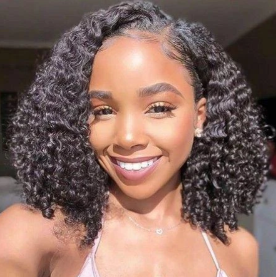 Centre Parting Curly Wig Short Bob Hair