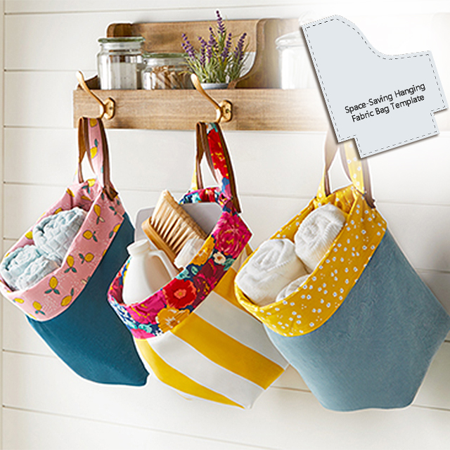 Space-Saving Hanging Fabric Bag Template - With Instructions