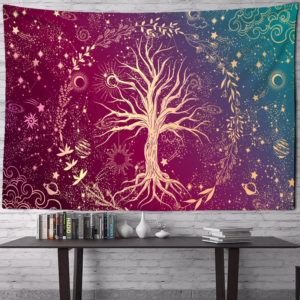 Nigikala Tree Of Life Tapestry Starry Night View Wall Hanging ...