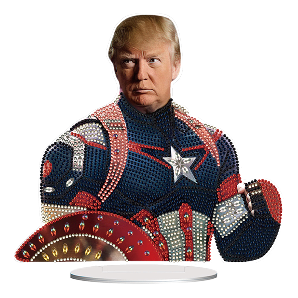 Acrylic Special Shape Trump Diamond Painting Desktop Decors Bedroom ...
