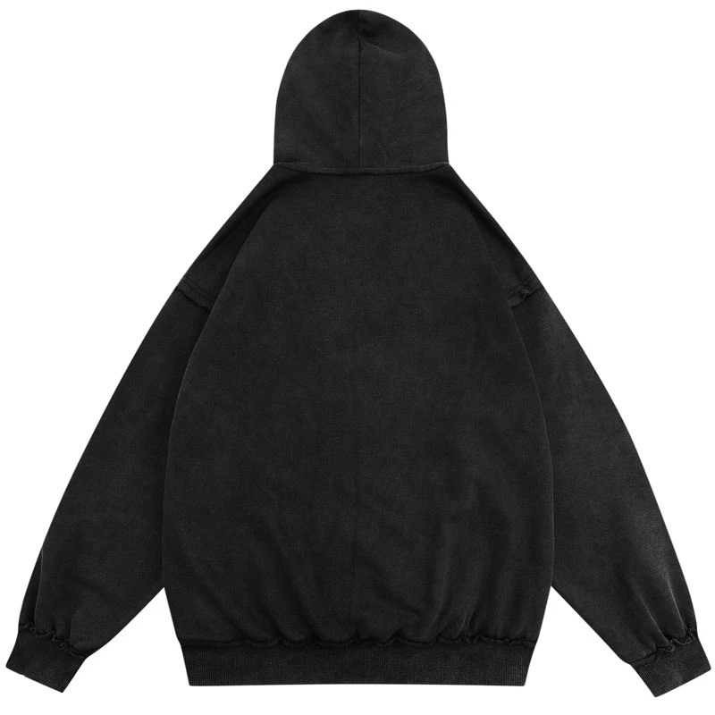 Y2K STAR PATCH EMBROIDERED ZIP UP HOODIE