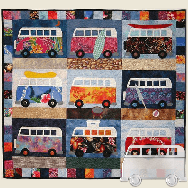 DIY Tour Bus Quilt Template Set(4PCS)-With Instructions