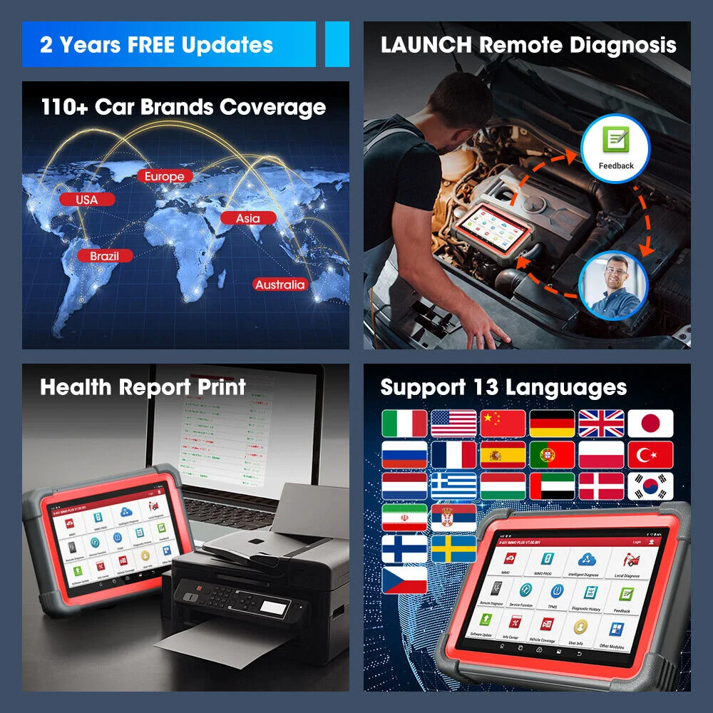 Launch X431 IMMO PLUS Key Programming Car Scanner Bidirectional ...