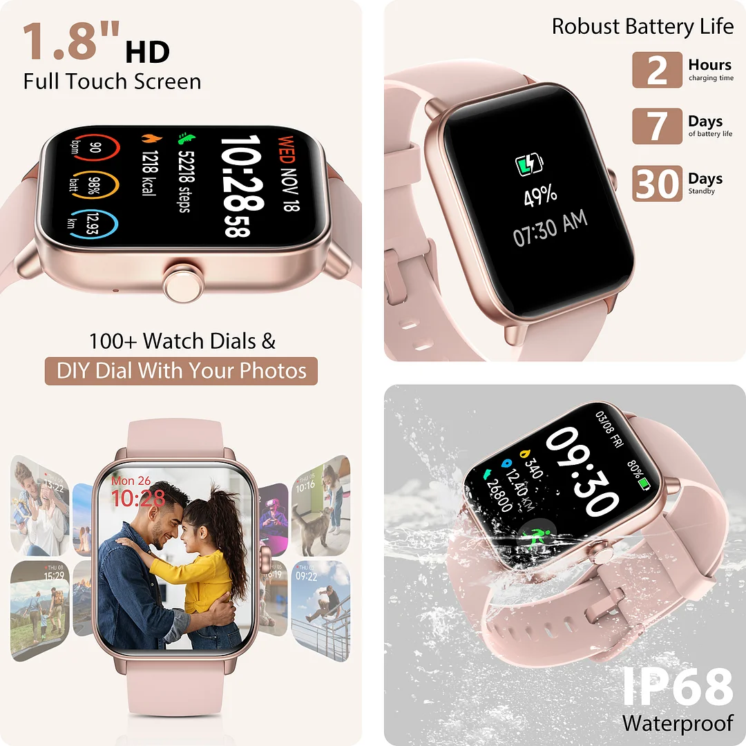 Tensky IDW19 Multifunction Smart Watch with Alexa, 1.8", Calls, IP68 ...