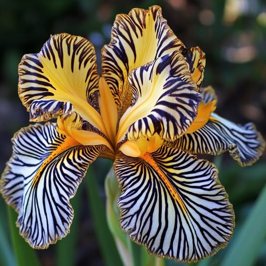 Zebra Stripes Iris (Iris germanica) – A Bold, Striped Beauty