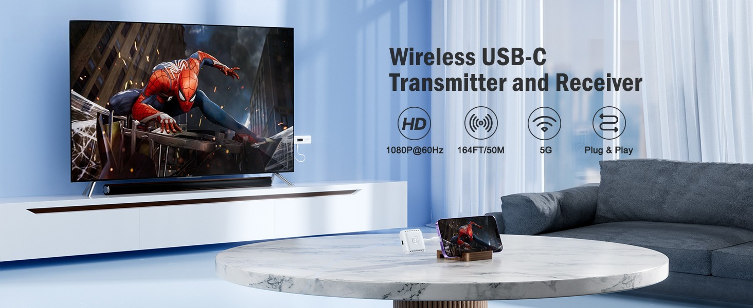 Wireless USB-C Transmitter and HDMI Receiver Kit