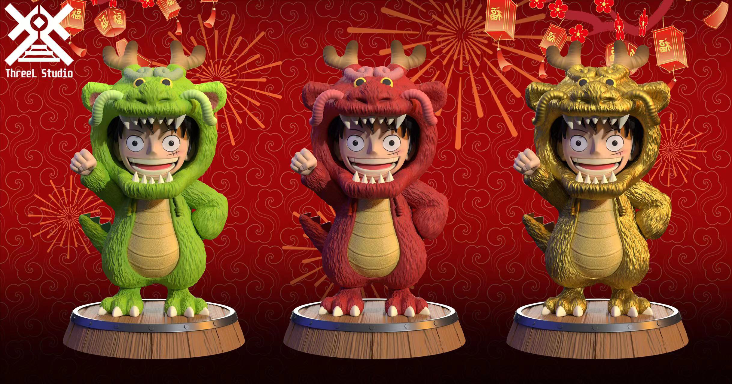 WCF Scale Dragon Year Monkey D. Luffy - ONE PIECE Statue - ThreeL Studios