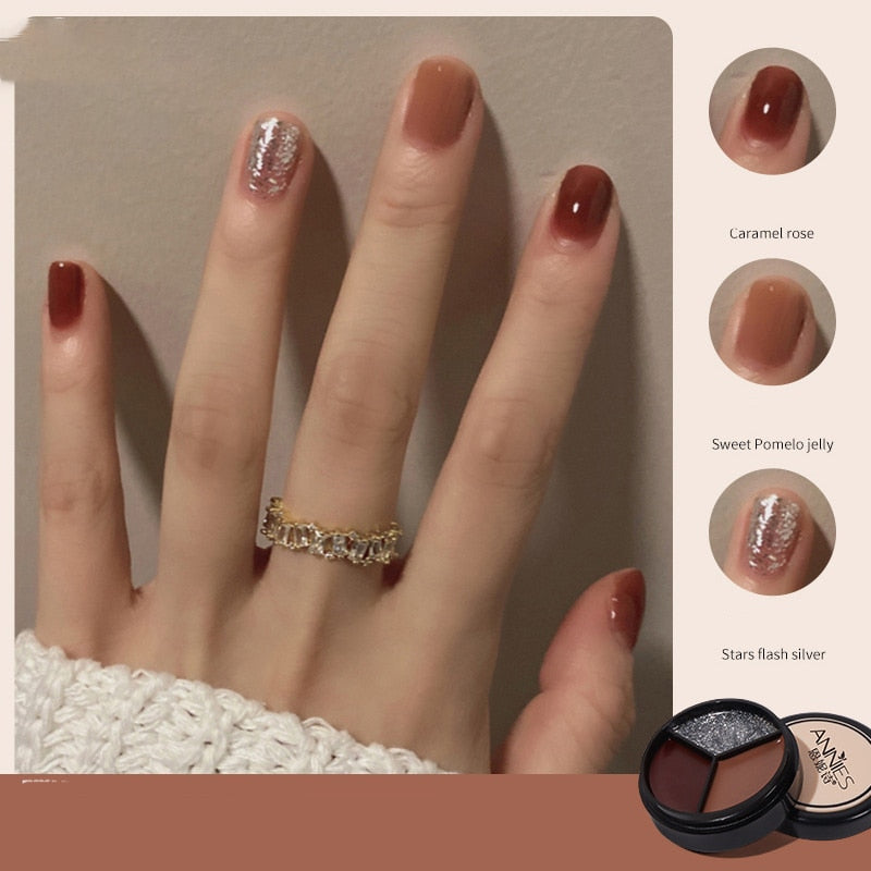 New 15ML Three-color Solid Cream Nail Gel Polish Japanese Semi ...